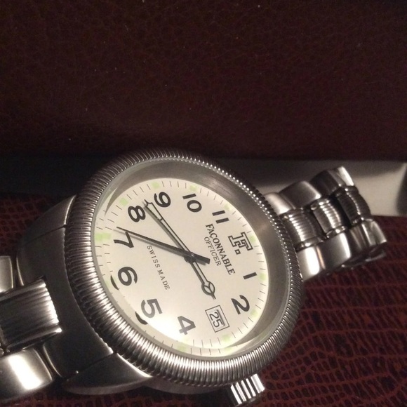 Faconnable | Accessories | Faconnable Officer Steel Swiss Watch Rare ...
